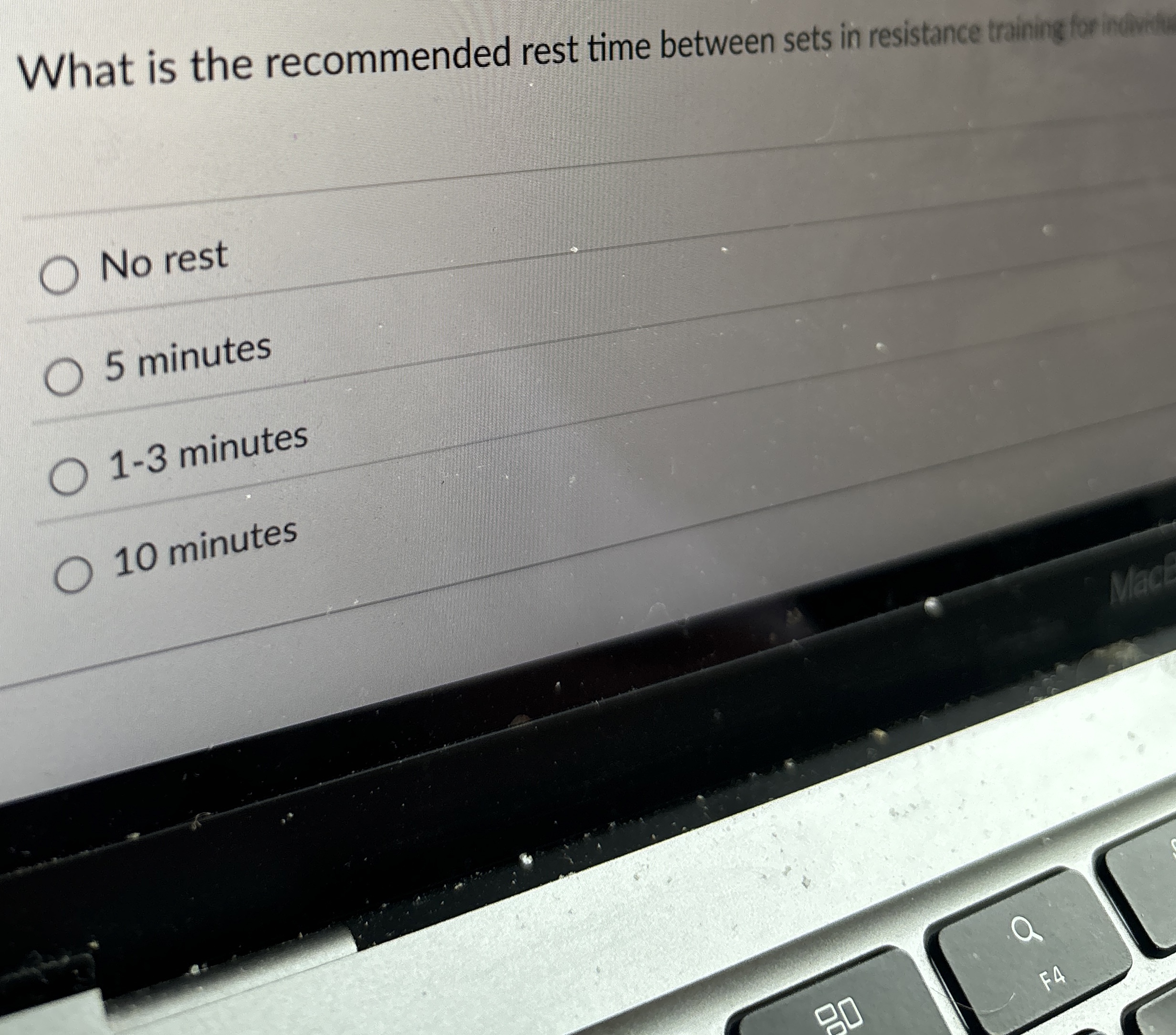 Solved What is the recommended rest time between sets in | Chegg.com