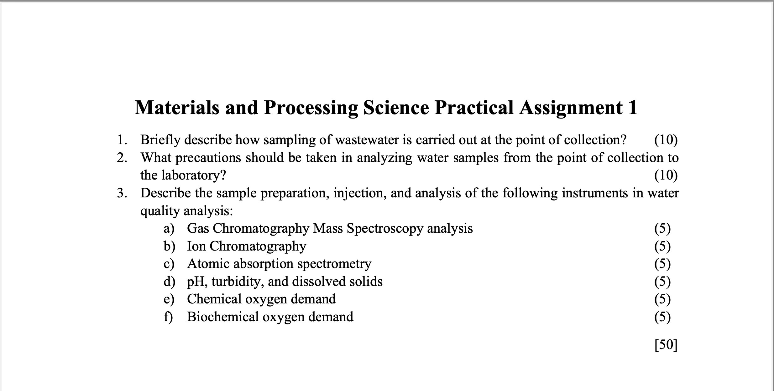 Solved Materials and Processing Science Practical Assignment | Chegg.com
