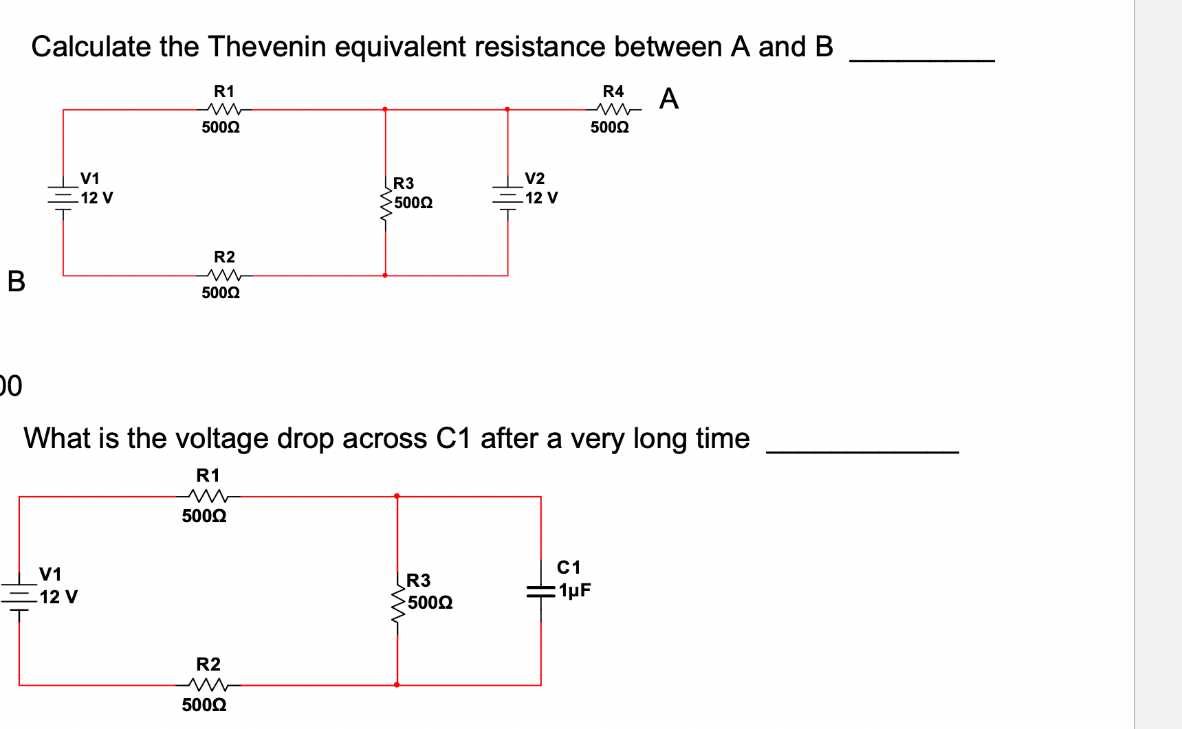 Solved Calculate the Thevenin equivalent resistance between | Chegg.com