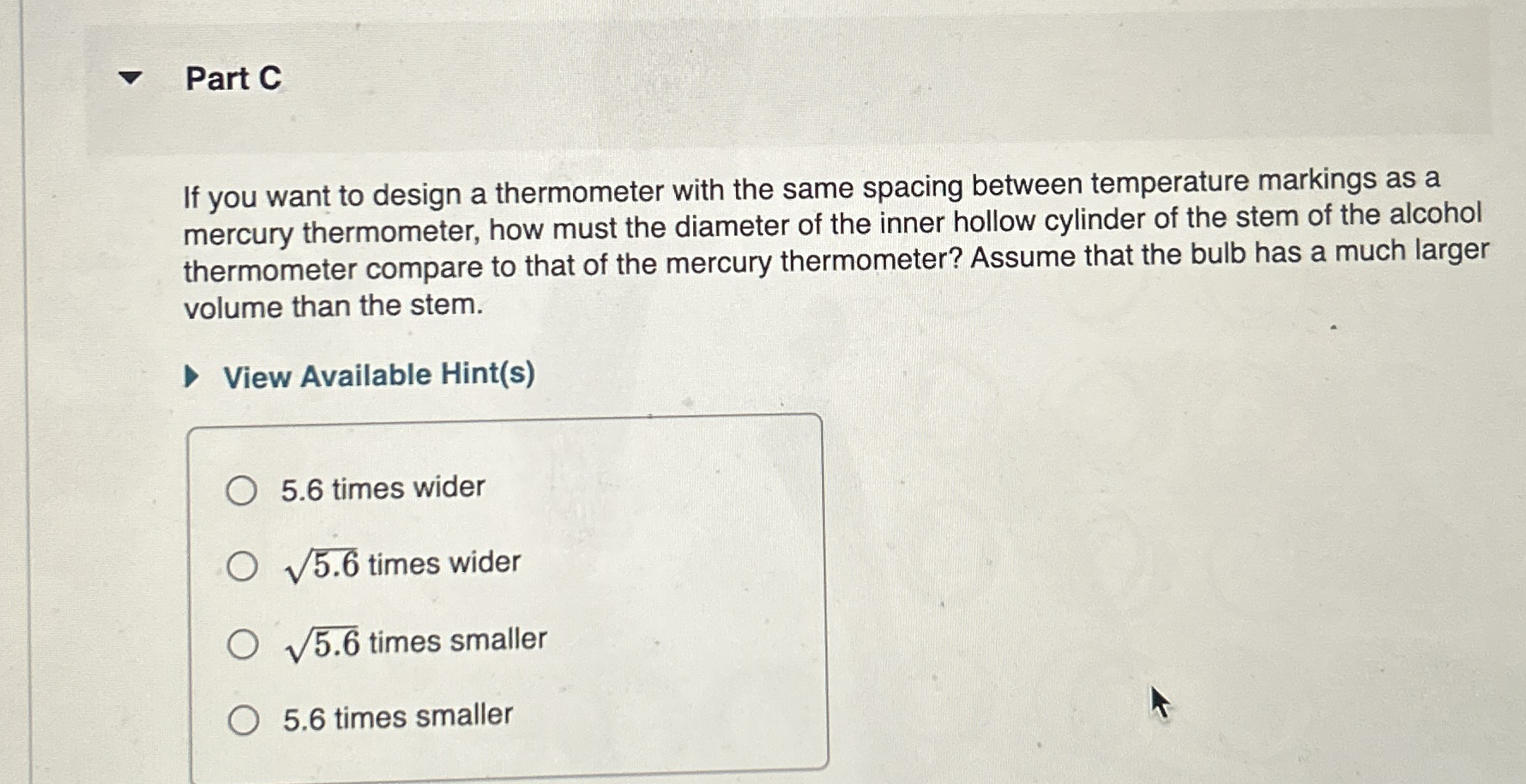 Solved Part CIf you want to design a thermometer with the | Chegg.com