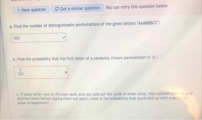 Solved A Find The Number Of Distinguishable Permutations Of
