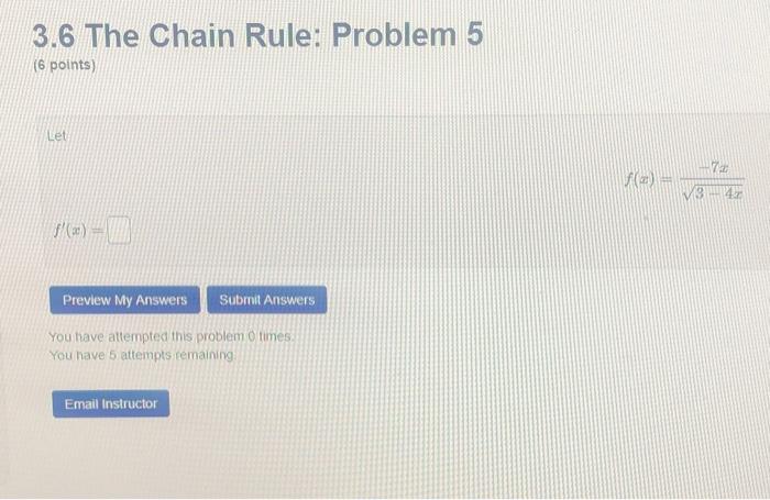 Solved 3.6 The Chain Rule: Problem 1 (6 points) Let | Chegg.com