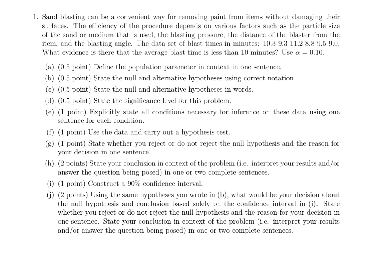 Solved Sand blasting can be a convenient way for removing | Chegg.com