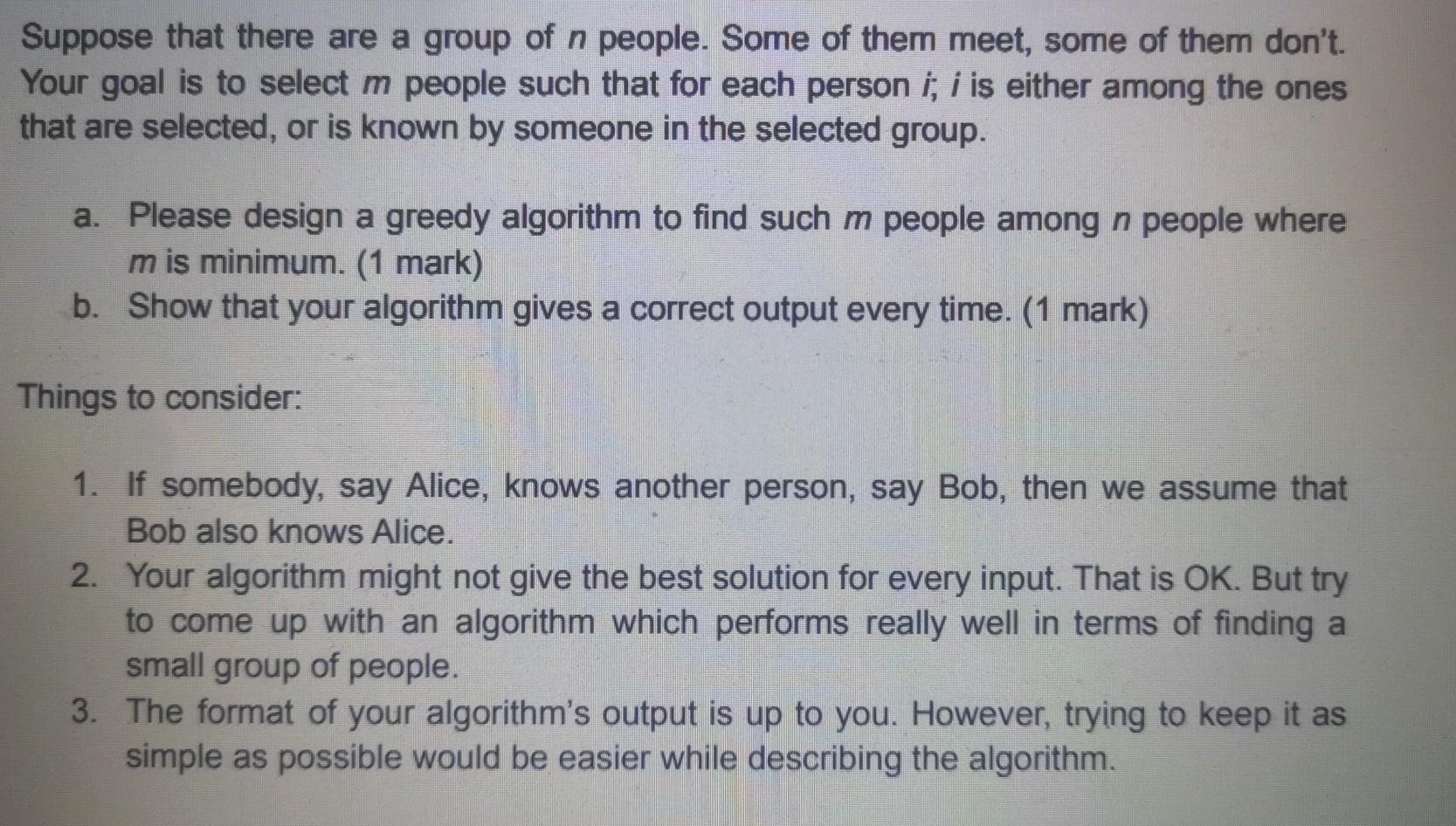 Solved This question wants to use greedy algorithm to find | Chegg.com