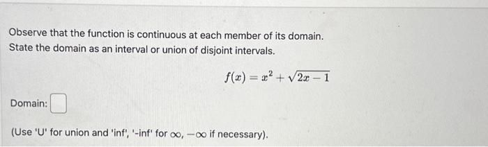 Solved Observe that the function is continuous at each | Chegg.com