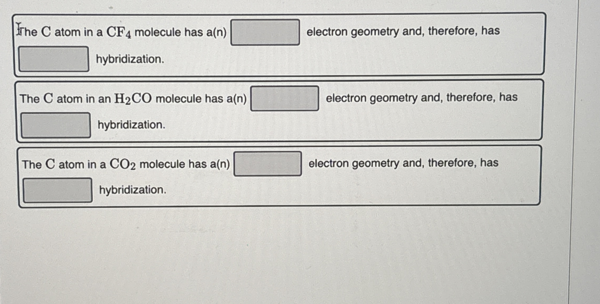 Solved Tre C atom in a CF4 ﻿molecule has a(n) ﻿electron | Chegg.com