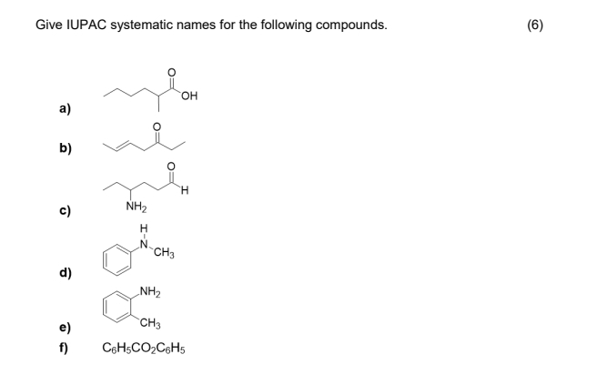 Solved Give IUPAC systematic names for the following | Chegg.com