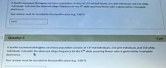 Solved flower color is verned by complete dominance in a | Chegg.com