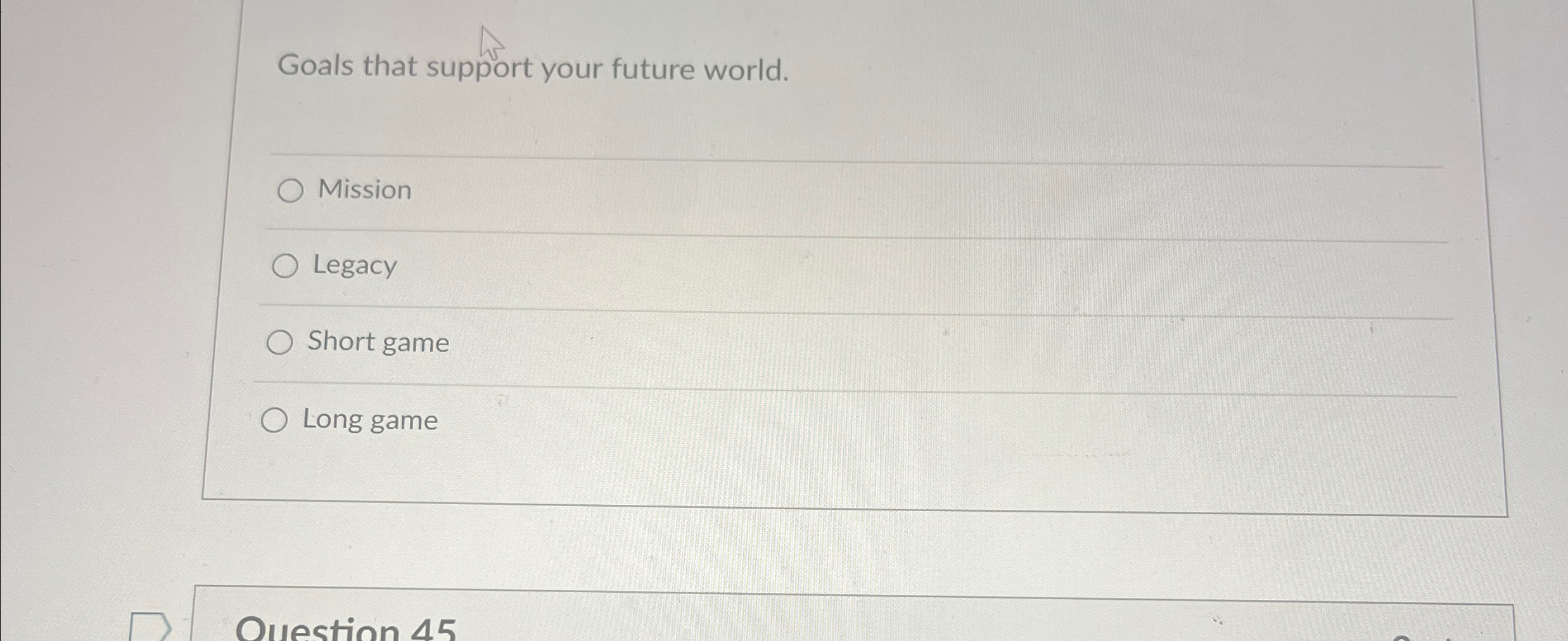Solved Goals that support your future | Chegg.com