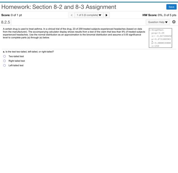 Solved Save Homework Section 8 2 And 8 3 Assignment Score
