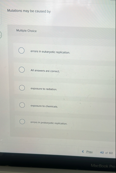 Solved Mutations may be caused byMultiple Choiceerrors in | Chegg.com