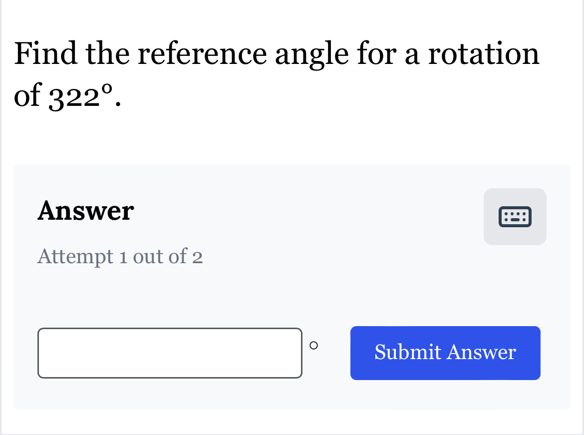 Solved Find the reference angle for a rotation of | Chegg.com