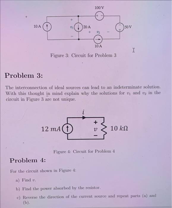 Solved Figure 3 : Circuit for Problem 3 Problem 3: The | Chegg.com