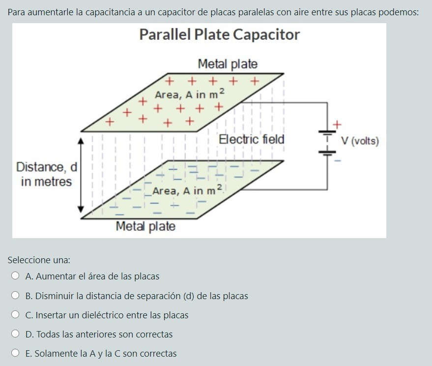 Solved To increase the capacitance of a parallel plate | Chegg.com
