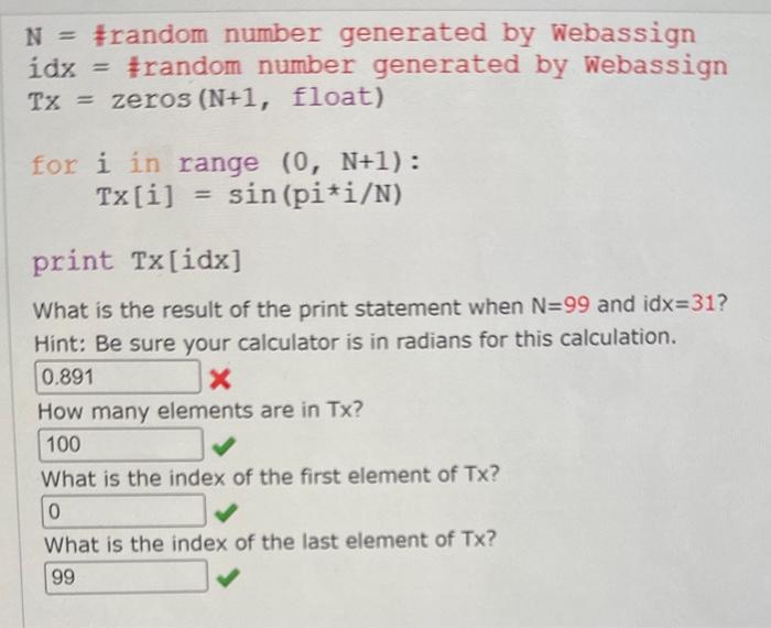 Solved N=‡ random number generated by Webassign idx=# random | Chegg.com