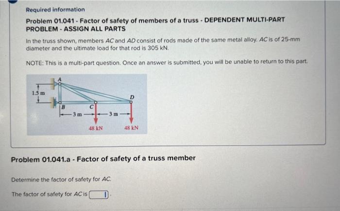 Solved Required information Problem 01.041 - Factor of | Chegg.com