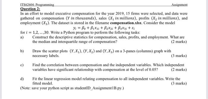 ITS62604: Programming Assignment Question 2: In an | Chegg.com
