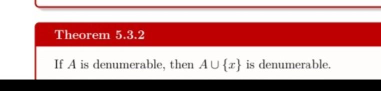 Solved If A is denumerable, then A∪{x} is denumerable.If A | Chegg.com