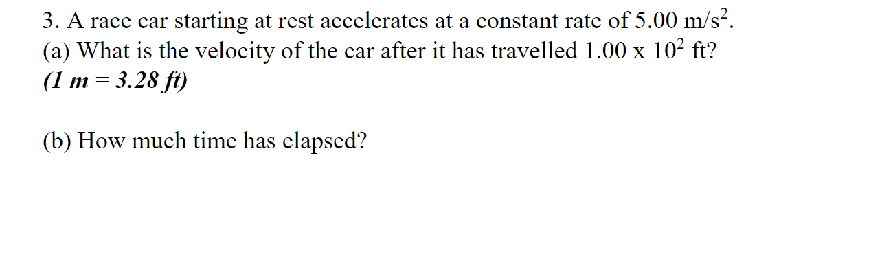 A Race Car Starting At Rest Accelerates At A Constant