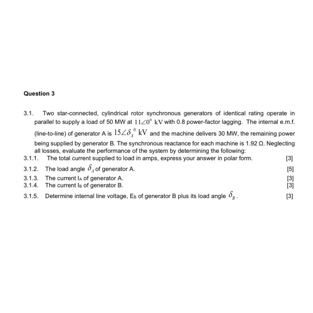 Solved Question 33.1. ﻿Two star-connected, cylindrical rotor | Chegg.com