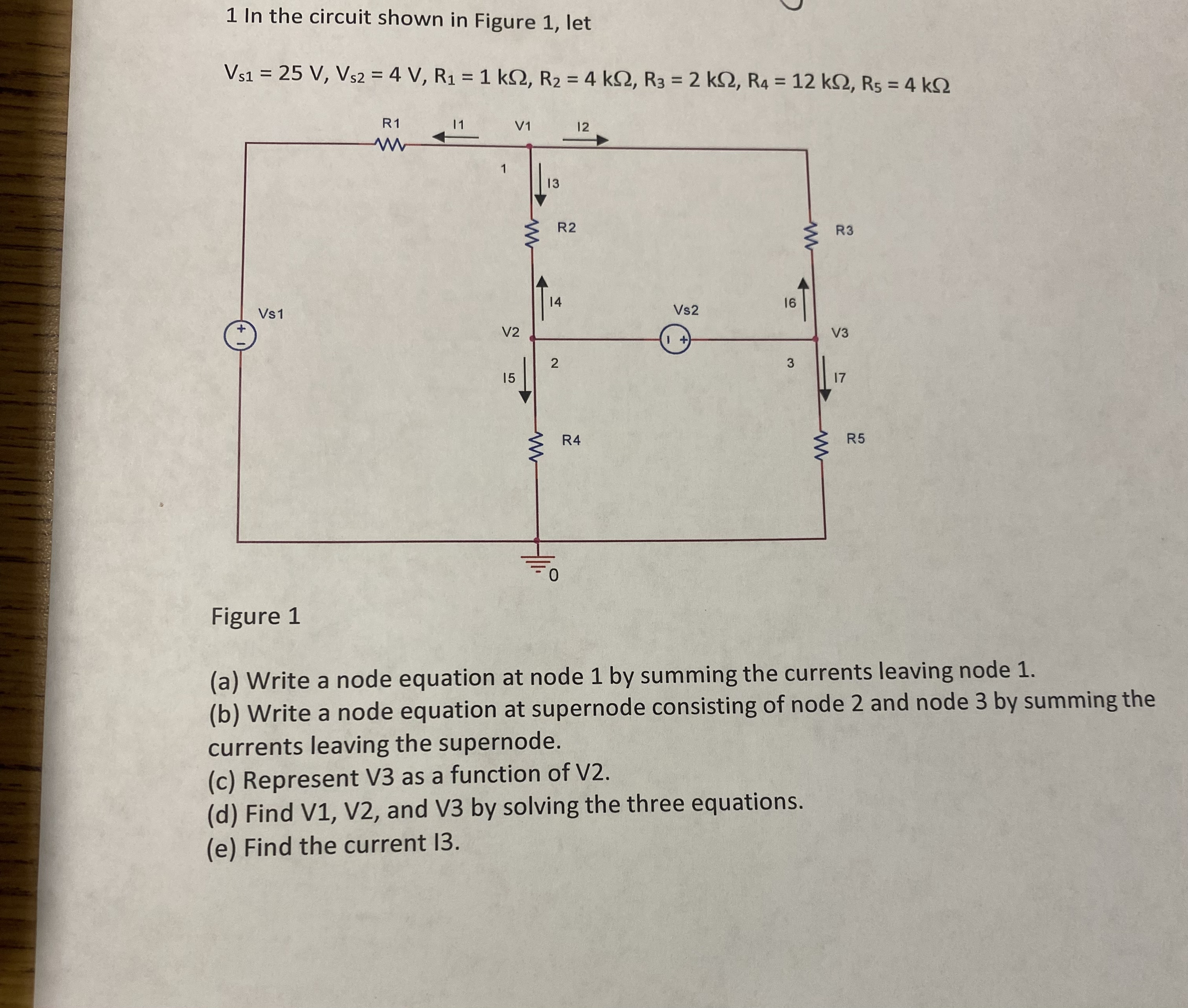 Solved 1 ﻿In the circuit shown in Figure 1, | Chegg.com