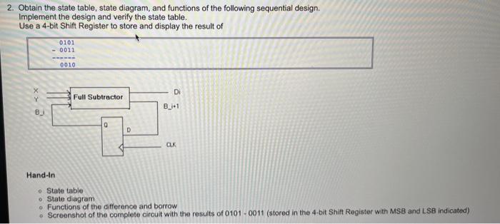 Solved 2. Obtain the state table, state diagram, and | Chegg.com