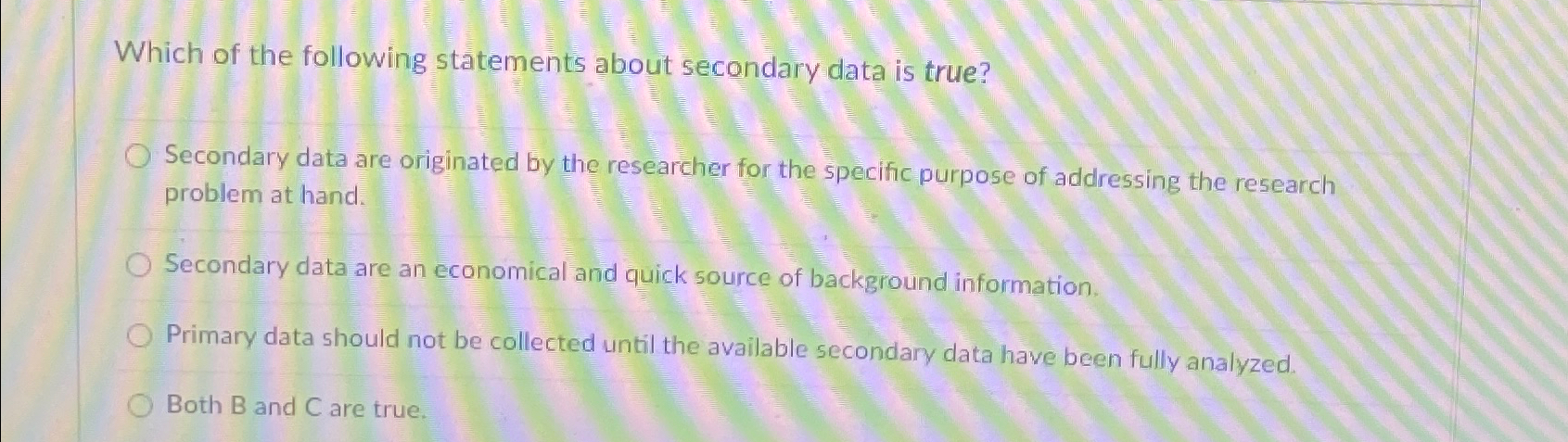 Solved Which of the following statements about secondary | Chegg.com
