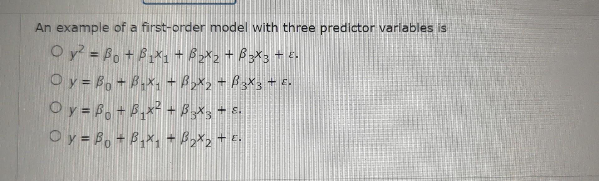 Solved An example of a first-order model with three | Chegg.com