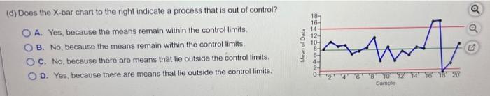 Solved Determine if the given X-bar charts show that a | Chegg.com