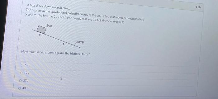 Solved A box slides down a rough ramp. The change in the | Chegg.com