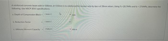 Solved following Use NSCP 2015 specifications. a. Depth of | Chegg.com