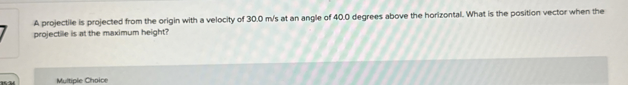 Solved A Projectile Is Projected From The Origin With A