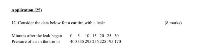 Solved Application (25) 12. Consider the data below for a | Chegg.com