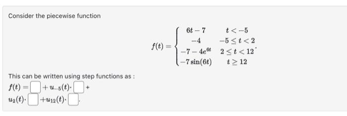 Solved Consider the piecewise function | Chegg.com