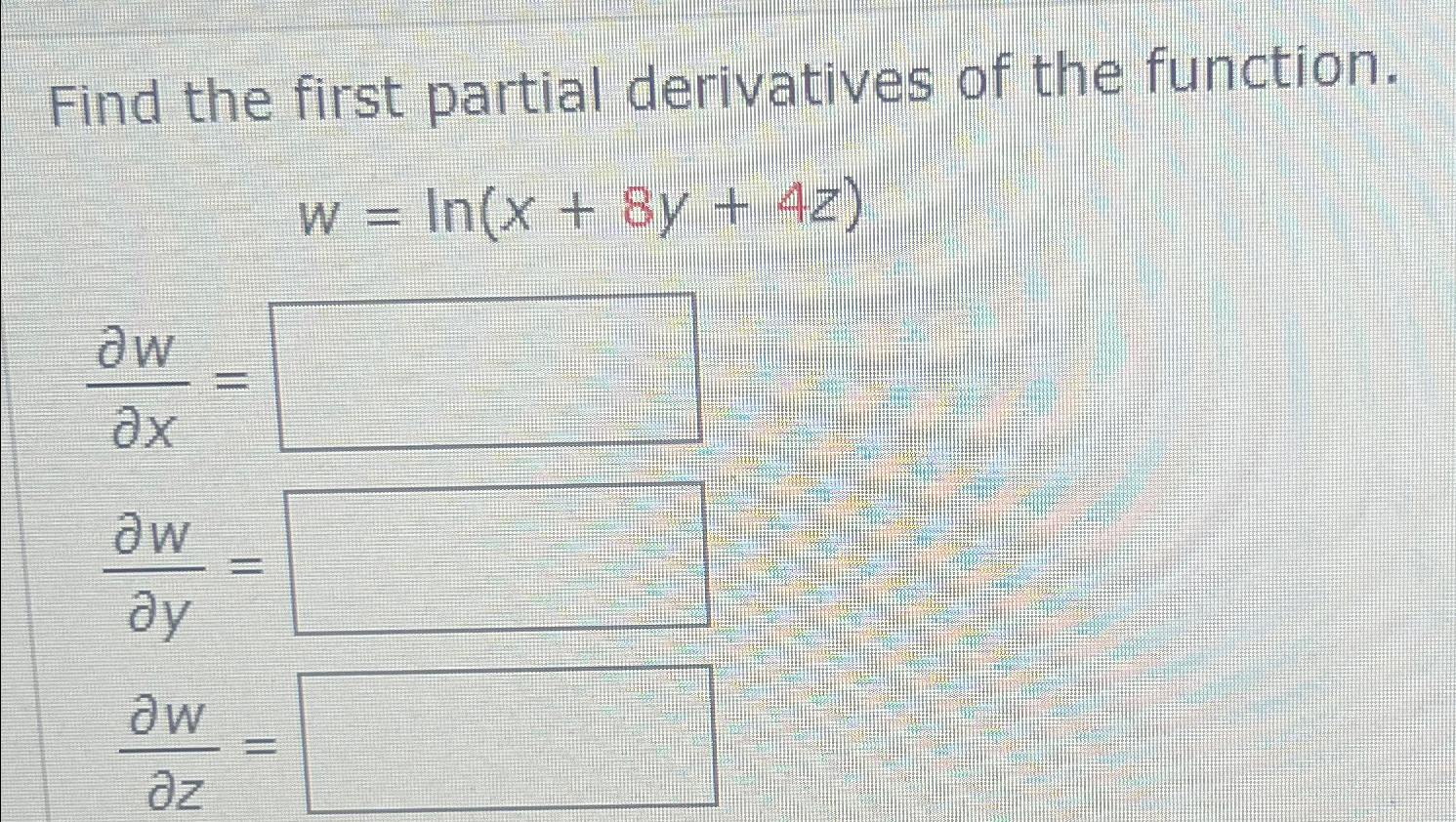 Solved Find the first partial derivatives of the | Chegg.com