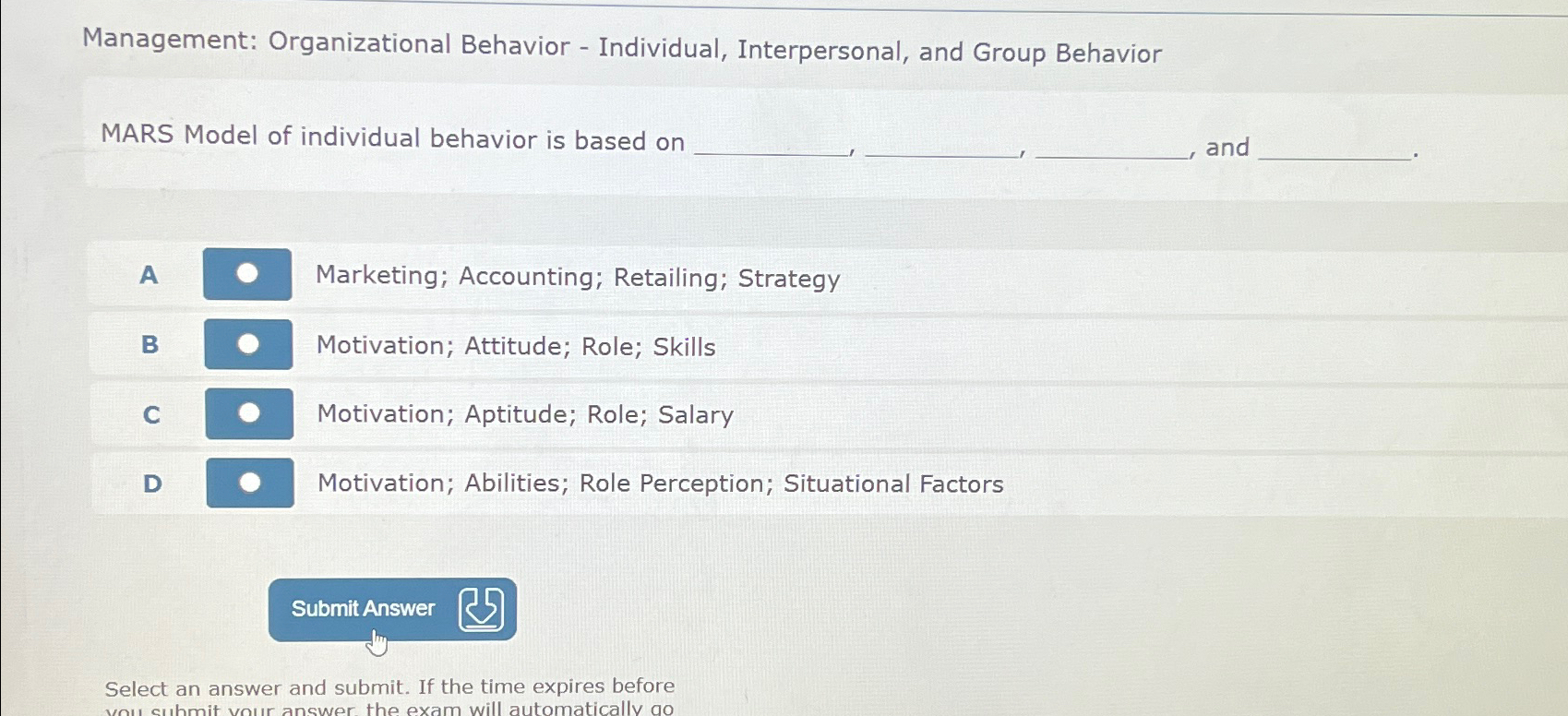 Solved Management: Organizational Behavior - ﻿Individual, | Chegg.com