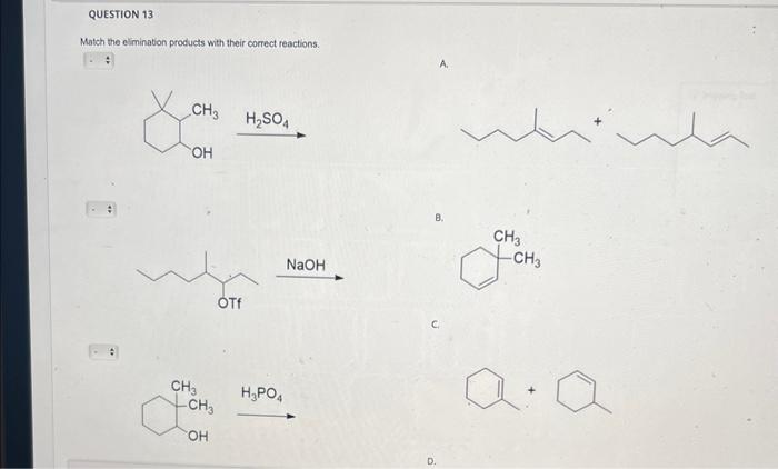 Solved Match the elimination products with their correct | Chegg.com