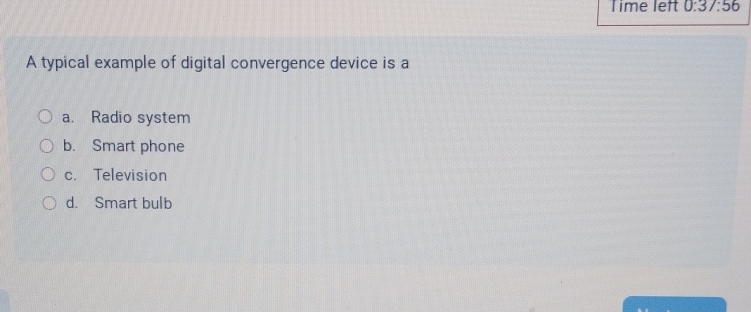 Solved A typical example of digital convergence device is | Chegg.com