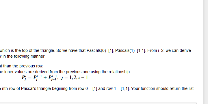 Solved Pascals triangle has the form 1 1 1 1 2 1 1 3 3 1 6 4 | Chegg.com