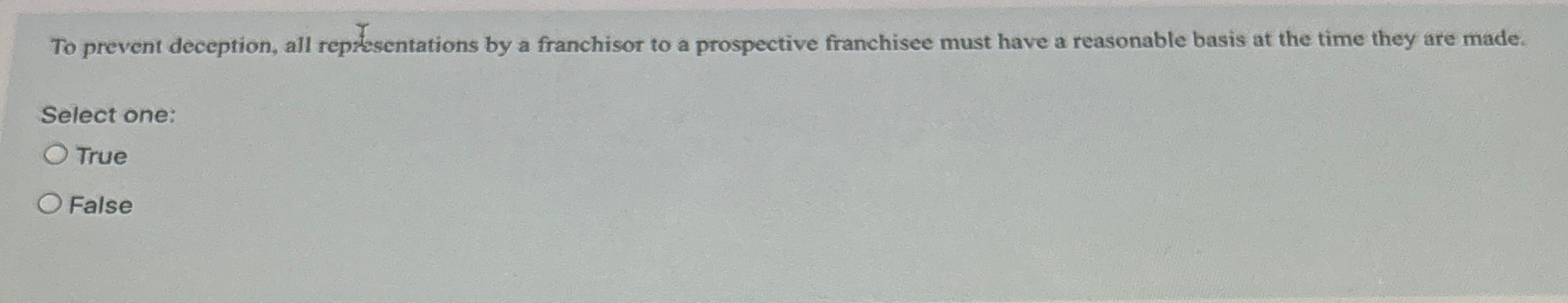 Solved To prevent deception, all representations by a | Chegg.com