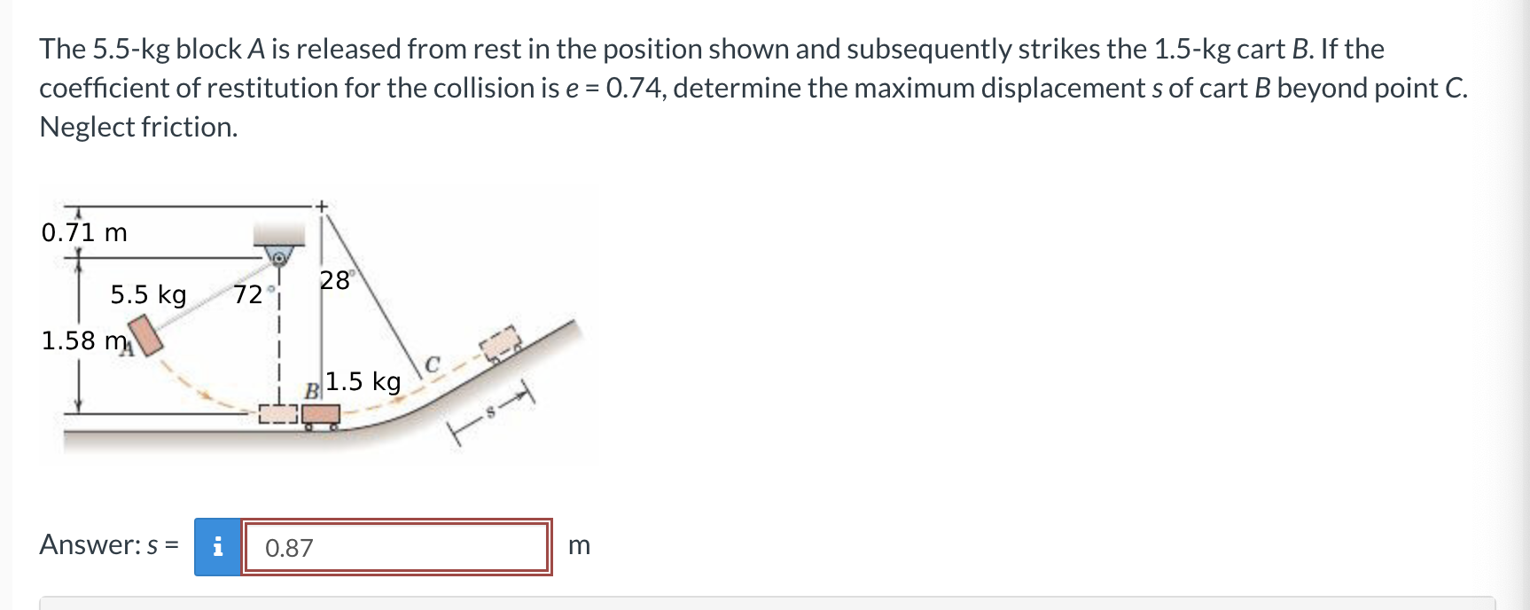 Solved The 5.5-kg ﻿block A is ﻿released from rest in ﻿the | Chegg.com