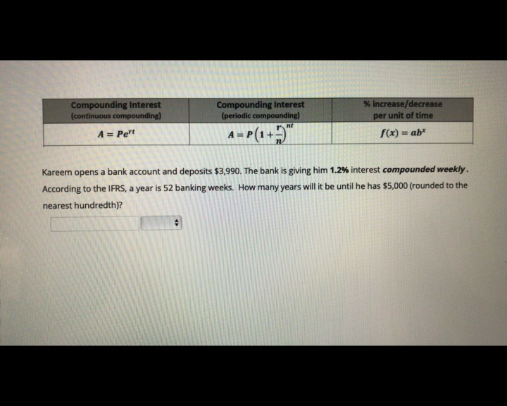 Solved Compounding Interest (continuous compounding) A = | Chegg.com