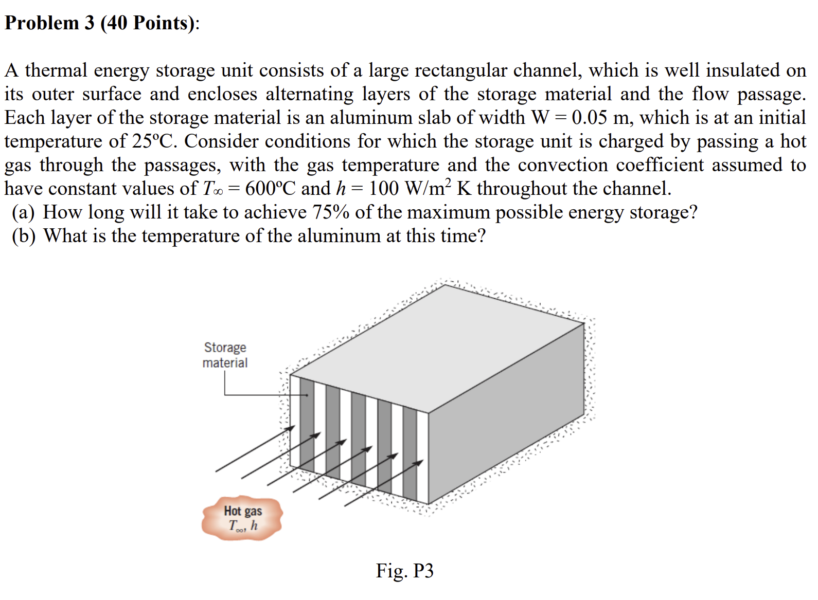 Solved Problem 3 (40 ﻿Points):A thermal energy storage unit | Chegg.com