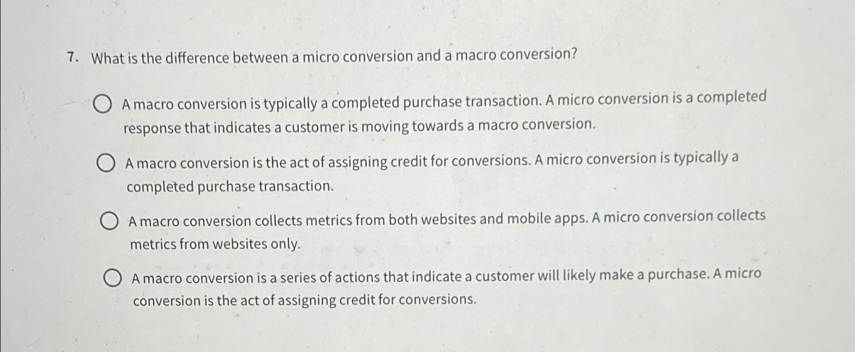 Solved What is the difference between a micro conversion and | Chegg.com