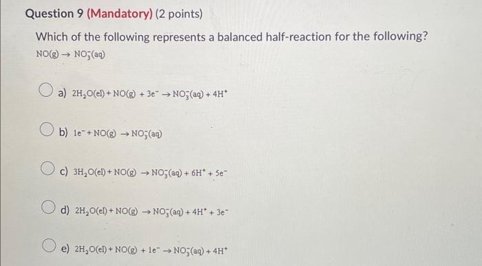 Solved Which of the following represents a balanced | Chegg.com