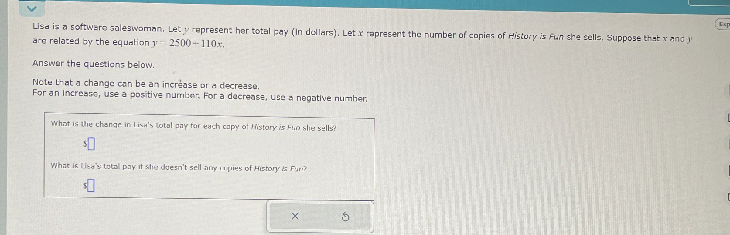 Solved Lisa is a software saleswoman. Let y ﻿represent her | Chegg.com