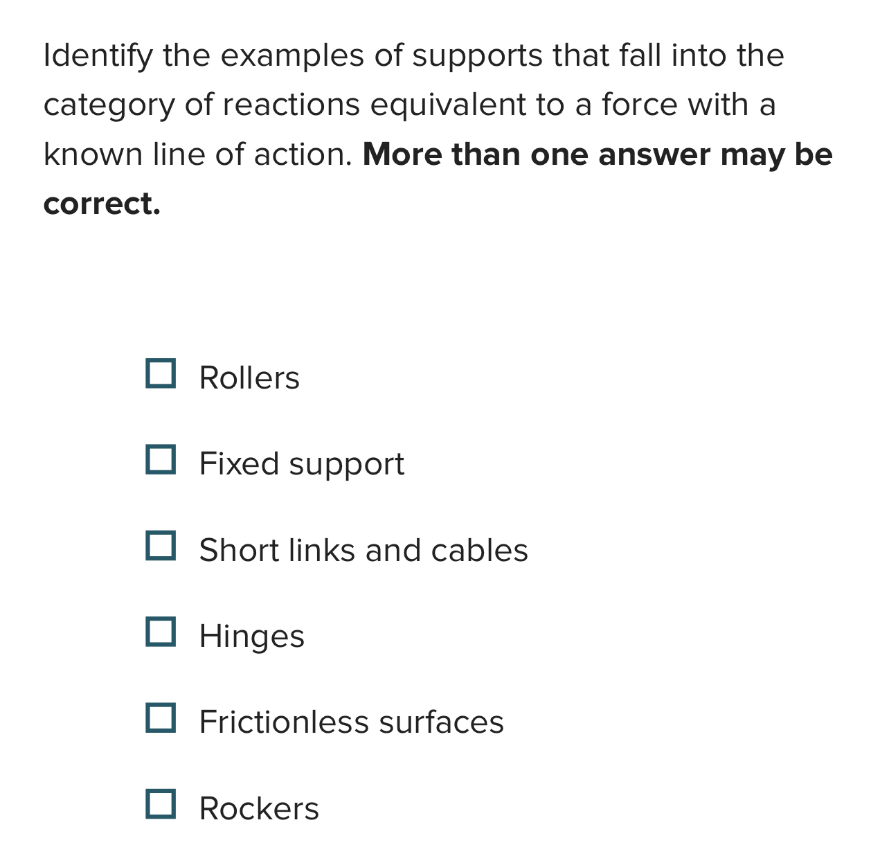 Solved Identify the examples of supports that fall into the | Chegg.com