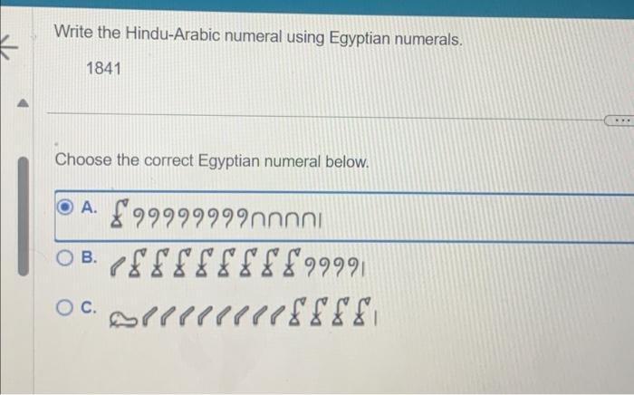 ← Write the Hindu-Arabic numeral using Egyptian | Chegg.com