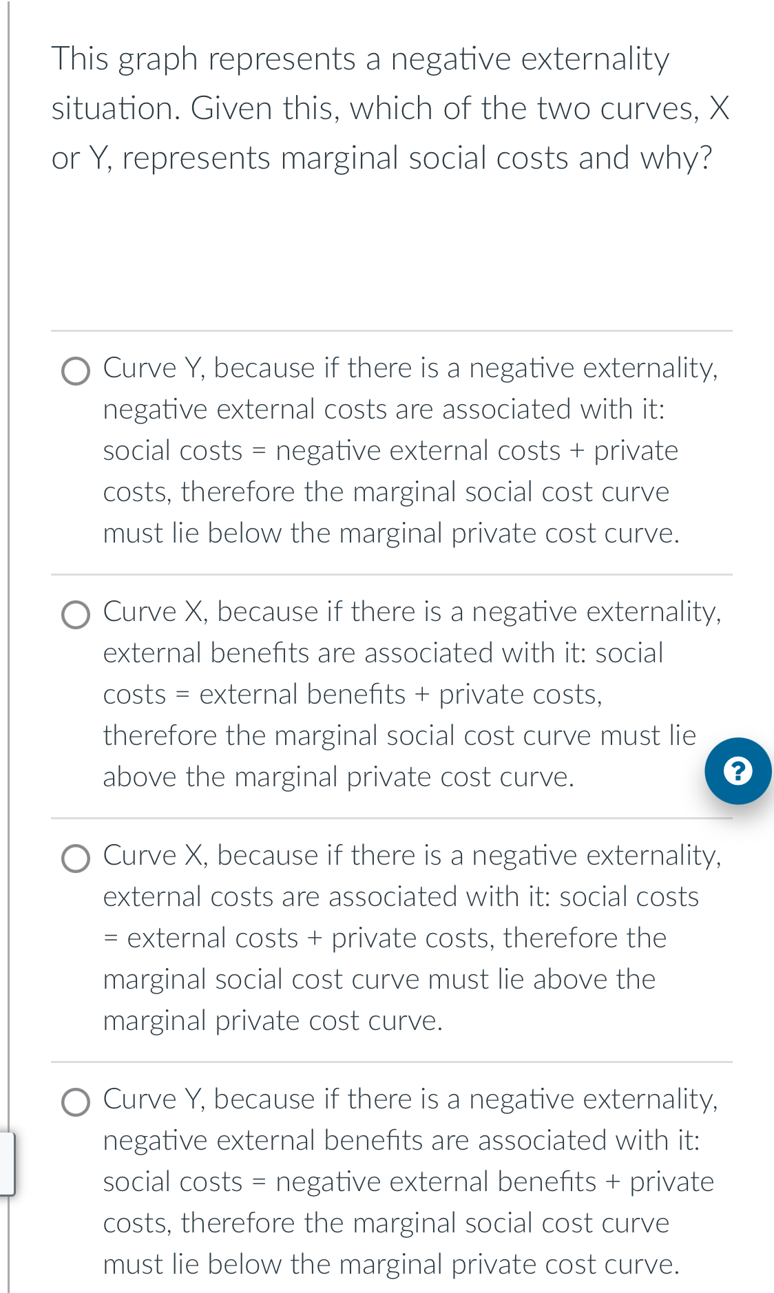Solved This graph represents a negative externality | Chegg.com