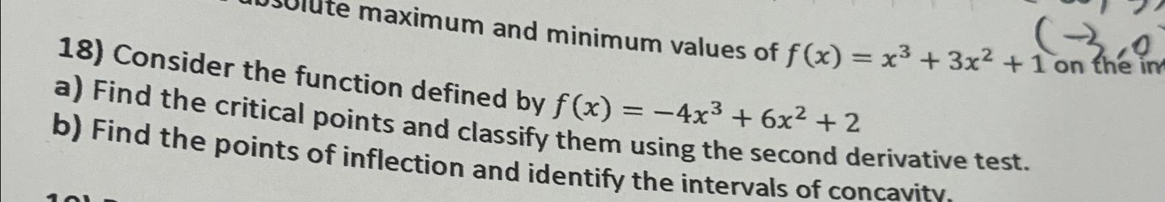 Solved Consider the function defined by f(x)=-4x3+6x2+2a) | Chegg.com
